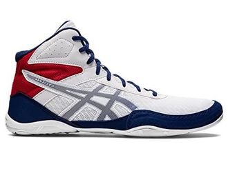 Asics Mens Matflex 6 Wrestling Shoes, 6.5, White/DEEP Ocean