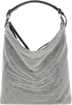 Benedetta Bruzziches Femme, Sacs, Gris, Taille: ONE Size Sac &agrave; Main avec Application de Cristaux et Bandouli&egrave;re Amovible
