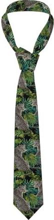 Generic Cravate Safari L&eacute;opard Palmier Tropical Fine Necktie Classique Cravate Pour Homme Pour F&ecirc;te &Eacute;v&eacute;nements Accessoires