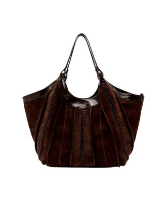 Gianni Chiarini Womens Handbag Dua Suede Leather Espresso Cow Handbags Hand Bags