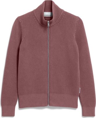 Armedangels Damen Strickjacke aus Bio-Baumwolle REBECCAA GMT DYE Regular Fit Dark Berry