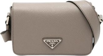 Prada Pre-owned Sac bandouli&egrave;re vintage Saffiano - Femme - Pre-owned - Gris - Taille: ONE Size