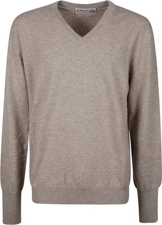 Ballantyne Homme, Pulls, Beige, Taille: XL Pull uni &agrave; col en V
