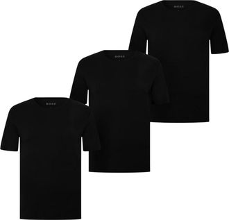 HUGO BOSS T-Shirt f&uuml;r Herren, Rundhalsausschnitt (3er-Pack) (Schwarz)