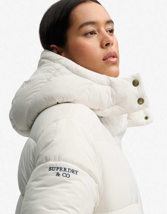 Superdry doudoune premium ripstop blanc cass&eacute;