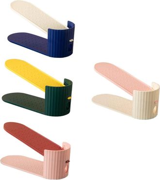 Lurrose 4 St&uuml;ck Verstellbares Schuhregal Doppelschichtig Platzsparender Schuhorganisator f&uuml;r Haushalt Leichter Kompakter Schuhhalter zur Aufbewahrung von Spor