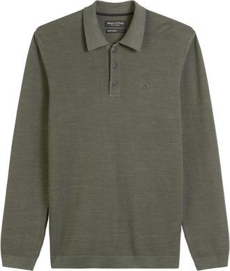 Marc O'Polo Piqu&eacute; Regular Langarm-Polo - - Knitwear - Herren - Braun - M