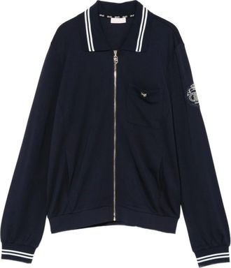 Liu Jo Femme, Vestes, Bleu, Taille: 40 FR Collared SweaT-shirt