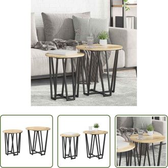 vidaXL vidaXL Industriestil - Beistelltisch-Set 2 pcs Sonoma Eiche und Schwarz