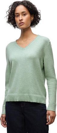 Street One Damen 3015725 Kuscheliger V-Neck Pullover, Serene Green Mel., 36 EU