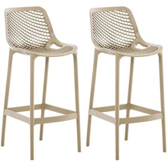 Clp Lot de 2 Tabourets dext&eacute;rieur Air pour bar en plastique avec Repose-pieds Boue