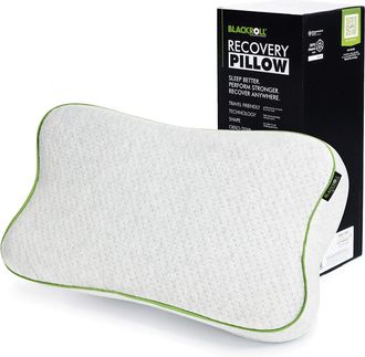 BLACKROLL Recovery Pillow (50 x 30 cm), Kopfkissen für erholsamen Schlaf, ergonomisches Kissen mit Travel Bag für Reisen, Nackenkissen aus Viscose Memory Schaum