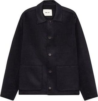 Nn.07 Manteau droit boutonn&eacute; en laine m&eacute;lang&eacute;e
