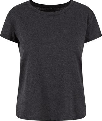 Build Your Brand Damen Box Tee - Locker geschnittenes T-Shirt im kastigen Schnitt, aus Single Jersey, perfekt für Streetstyle & Veredelung, Charcoal, XL