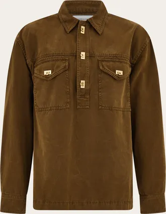 Ferragamo Herren Workwear-Hemd Braun