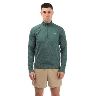 New Balance Heat Grid Oberteil f&uuml;r Herren, mit halbem Rei&szlig;verschluss, Athletisch (Gr&uuml;n)