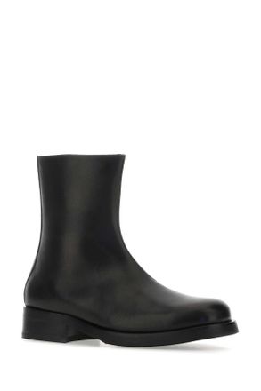 Our Legacy Mens Black Leather Camion Ankle Boots Stivali