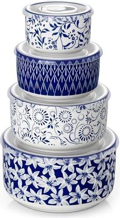 VANCASSO SELENE - Lot de 4 Bo&icirc;tes de Conservation Alimentaire, Boite Repas en C&eacute;ramique, Boite Rangement Cuisine pour C&eacute;r&eacute;ales, Salade, Soupe, Ramen, Micro-ond