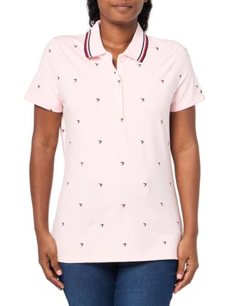 Tommy Hilfiger Damen-Poloshirt, Balerina Pink Multi, X-Klein