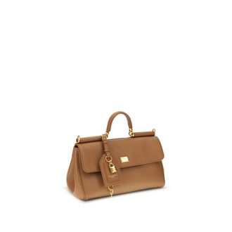 Dolce & Gabbana Womens Beige Calf Leather Bos Taurus Shoulder Bag