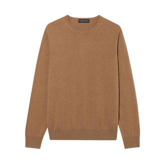 Brooks Brothers Kaschmir Pullover mit Rundhalsausschnitt - - Knitwear - Herren - Braun - XL