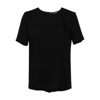 P.A.R.O.S.H. Schwarzes Shirt mit &uuml;berschnittenen Schultern und Schl&uuml;sselloch-Detail - - Blouses & Shirts - Damen - Schwarzk - M