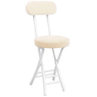 Generic Klapphocker Faltbar 4cm Dickes Sitzkissen Aus PU-Leder Rahmen Aus Kohlefaser Klappstuhl Bis 110 Kg Hocker Klappbar f&uuml;r K&uuml;che, Esszimmer, Innen- und Au