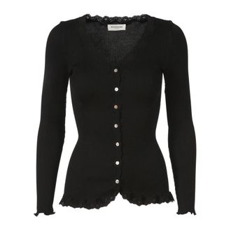 Rosemunde Cardigan Noir avec D&eacute;tails en Dentelle - Femme - Pulls - Noir - Taille: 38 FR