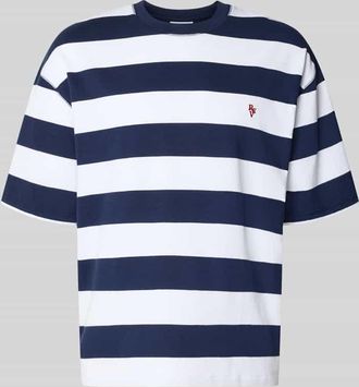 Review T-Shirt mit Label-Stitching und Rundhalsausschnitt