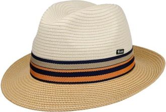 LIPODO Chapeau en Paille Corinaldo Bogart Homme - Made in Italy de Soleil avec Ruban Gros Grain Ete Printemps-ete - XL (60-61 cm) Blanc Creme