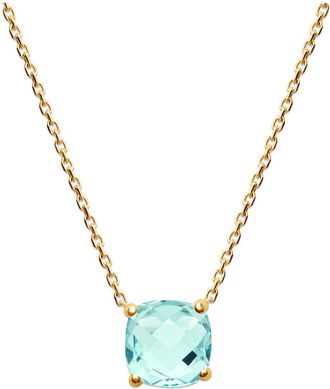 Brillaxis Collier plaqu&eacute; or pierre bleue