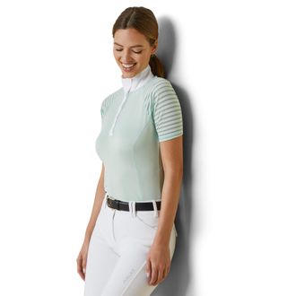 Ariat Womens Aptos Vent Show Shirt in Aqua Foam, Size X-Large, by Ariat