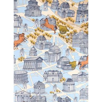 Inou&iuml; Editions Foulard imprim&eacute; en soie et en coton m&eacute;lang&eacute;s