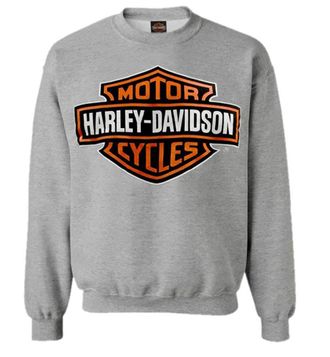 Harley-Davidson Harley-Davidson Mens Bar & Shield Long Sleeve Crew Neck Fleece Sweatshirt, Gray