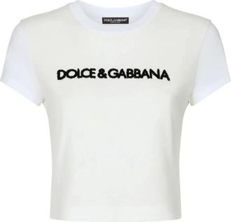 Dolce & Gabbana Femme, Tops, Blanc, Taille: 40 FR T-Shirt W0800