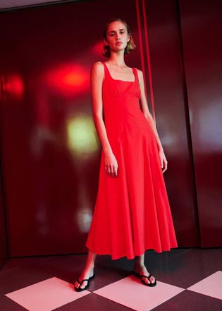 Mango Robe longue &eacute;vas&eacute;e rouge - Femme - XS - MANGO