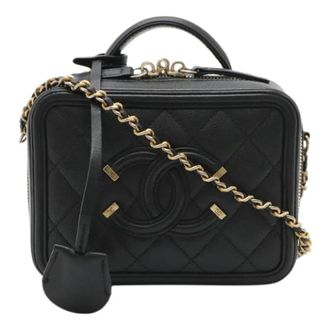 Chanel Pre-owned CC Filigree Small Vanity Bag Leather - - Pre-owned - Damen - Schwarzk - ONE SIZE