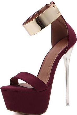 BESTONZON Sandales à Talons Fins Noires pour Femme Taille 37 Plateforme Imperméable Talons Vertigineux Chaussures dÉté et Rafraîchissantes pour Plage et Sortie 