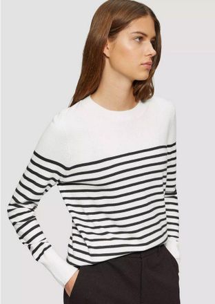 s.Oliver Rundhalspullover Gestreifter Pullover aus Viskosemix (1-tlg) langarm, Rundhals, Regular Fit