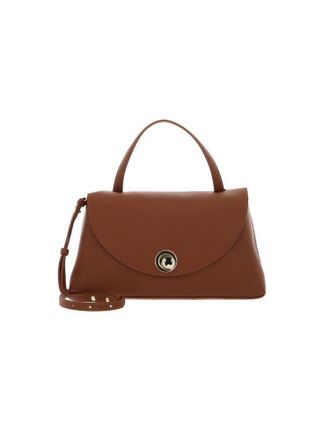 Coccinelle Womens Top Handle Bag Cognac-Black Bovine Leather - Top-Handle-Bags Cognac/black