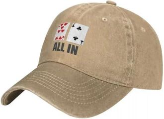 Generic Casquette de baseball Poker All in 7 2 hommes Chapeau de camionneur cadeau r&eacute;sistant au soleil pour &eacute;t&eacute; gym r&eacute;tro 0.0733