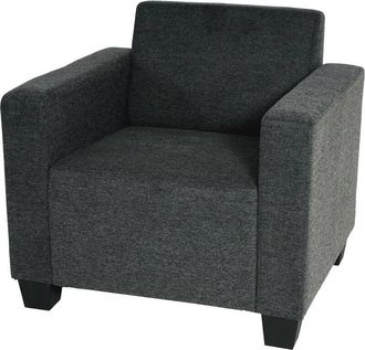 Hhg Sessel Loungesessel Moncalieri, Stoff/Textil anthrazit-grau