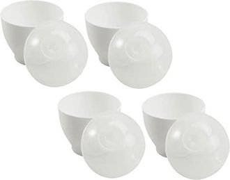 Healifty Lot de 4 Cuiseurs &agrave; OEufs Miniatures pour Micro-ondes, Tasse &agrave; OEufs en Plastique Alimentaire, Cuisson Rapide sans Huile, pour Petit-d&eacute;jeuner Sain Cui