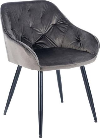Clp Chaise de visiteur Cassis Velvet Velvet, gris fonc&eacute;