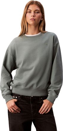 Calvin Klein Damen Ls Archive Logo French Terry RLX Lv047B236G Sweatshirts, Grey (Autumn Green), M