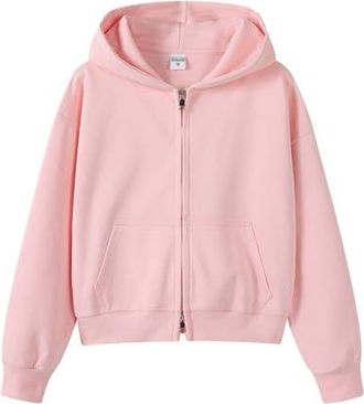 Generic 2026 Vestes courtes &agrave; capuche et fermeture &eacute;clair pour femmes, style cor&eacute;en et sweat-shirt d&eacute;contract&eacute;, Rouge, 3XL