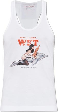 Stella McCartney Femme, Tops, Blanc, Taille: 40 FR Jeff Koons Doggy Style Tank
