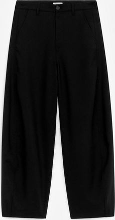 Arket Hose Mit Barrel Leg -Schwarz