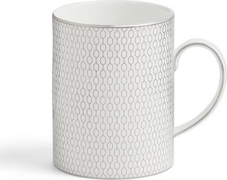 Wedgwood Gio Platinum Tasse, 326 ml, Wei&szlig;/Silber