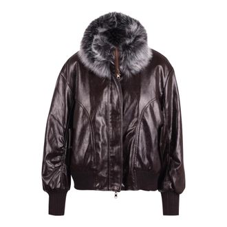 S.W.O.R.D 6.6.44 S.w.o.r.d 6.6.44 - Veste courte en fausse fourrure 6644 - Femme - Vestes - Brun - Taille: 36 FR